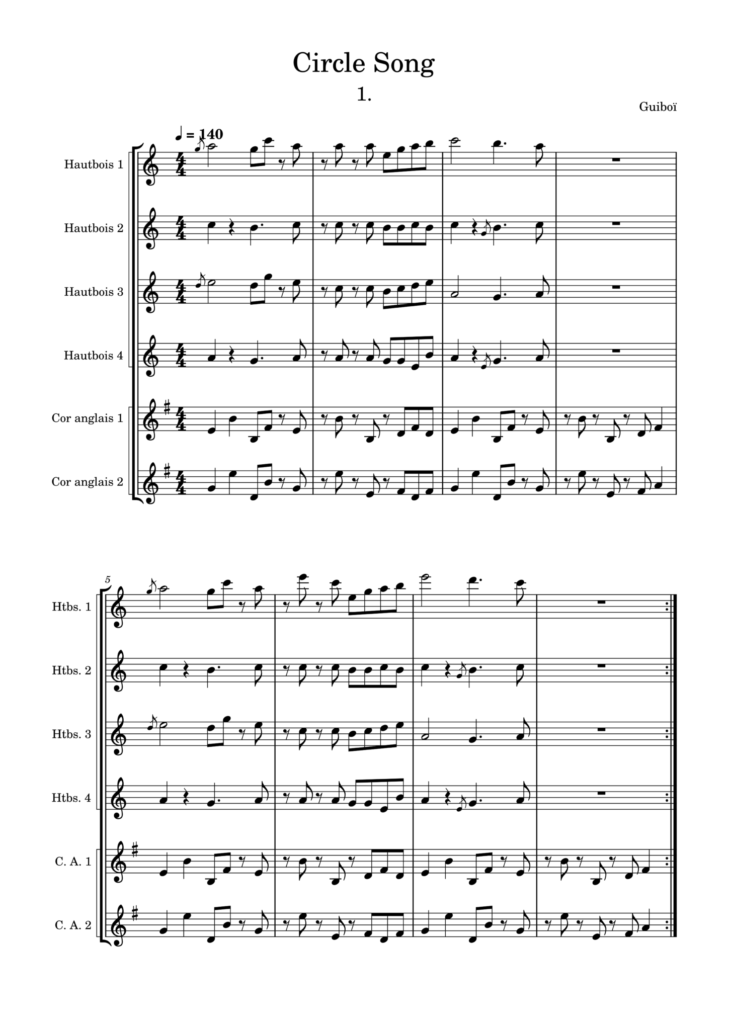 Circle Song – Classe de Hautbois