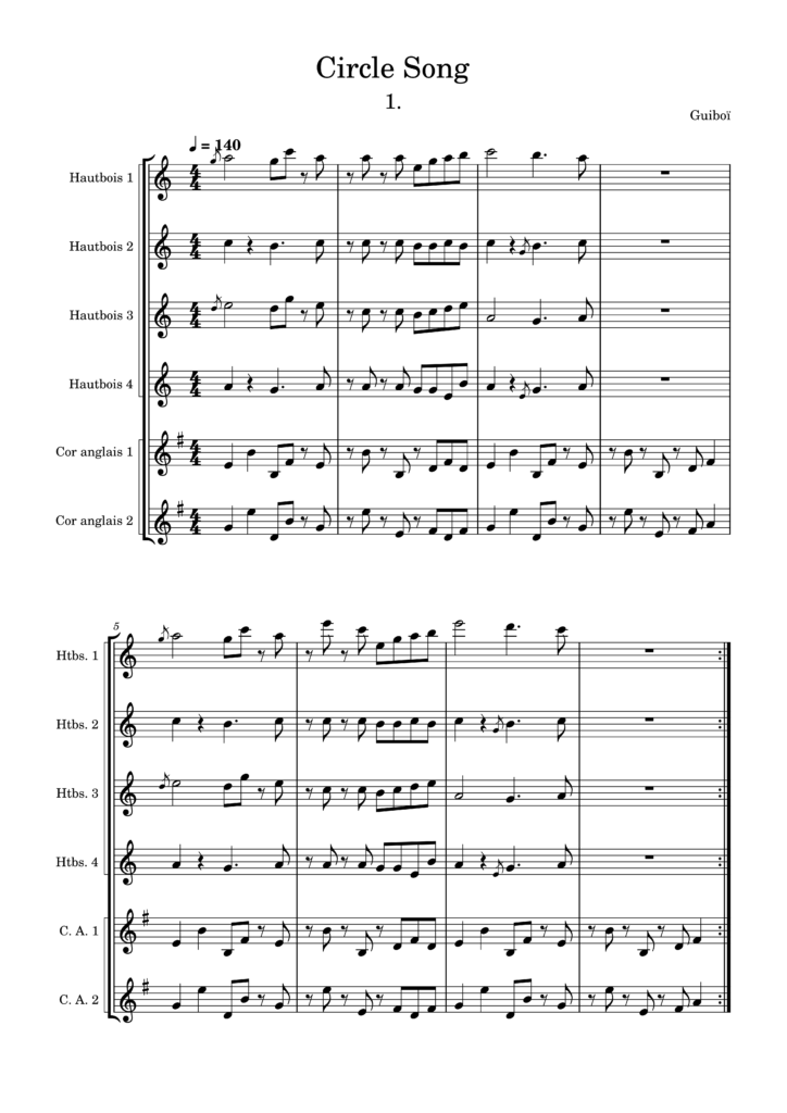 Circle Song – Classe de Hautbois